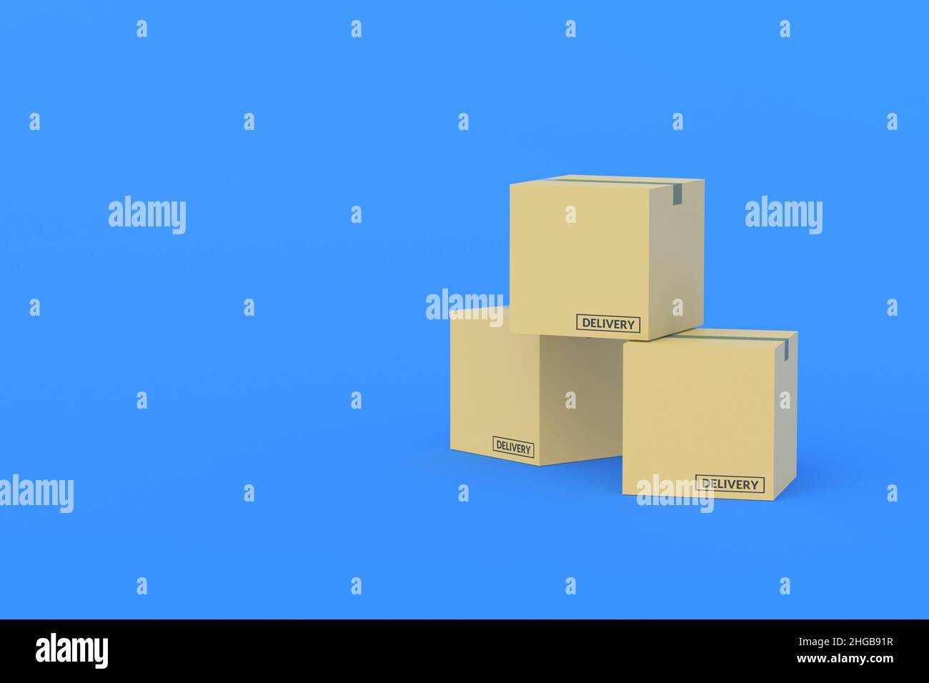 Cardboard boxes. Freight transportation and logistic. Import, export of ...