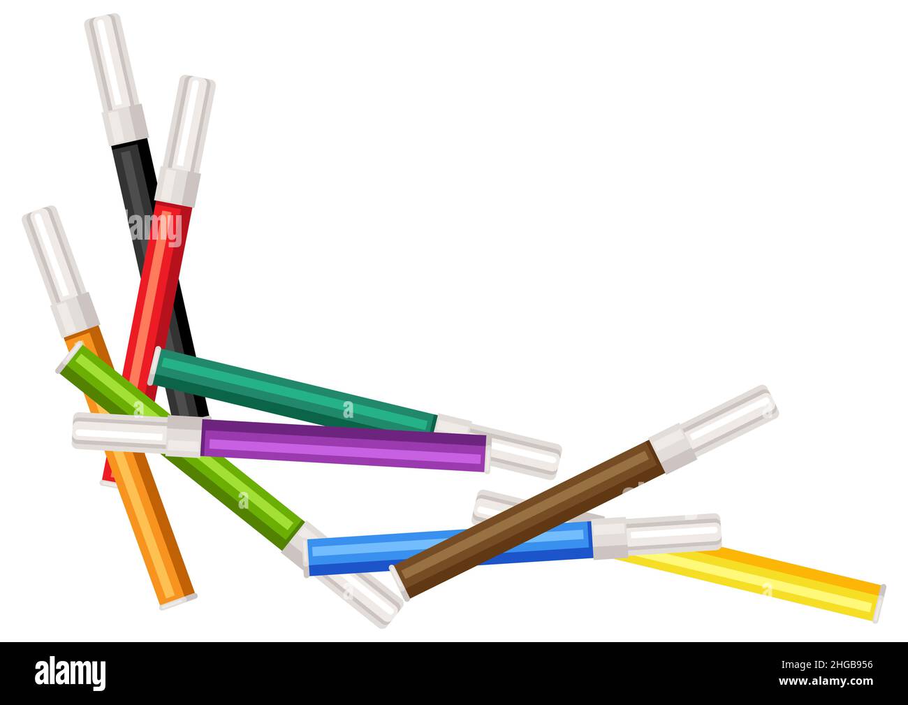 Background with markers. Painter tools and materials. Art supplies for ...