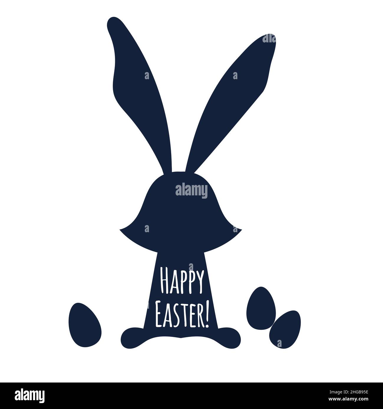Easter bunny and lettering isolated on white background. The symbol of ...