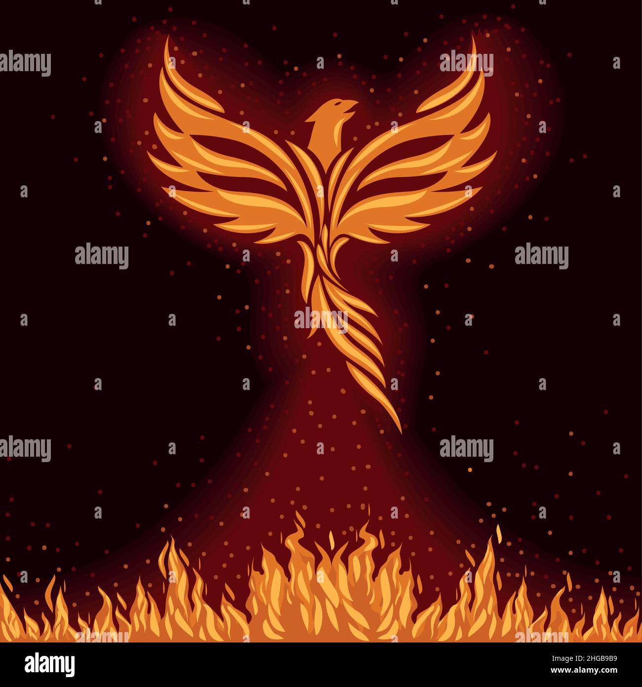 phoenix and fire flames Stock Vector Image & Art - Alamy