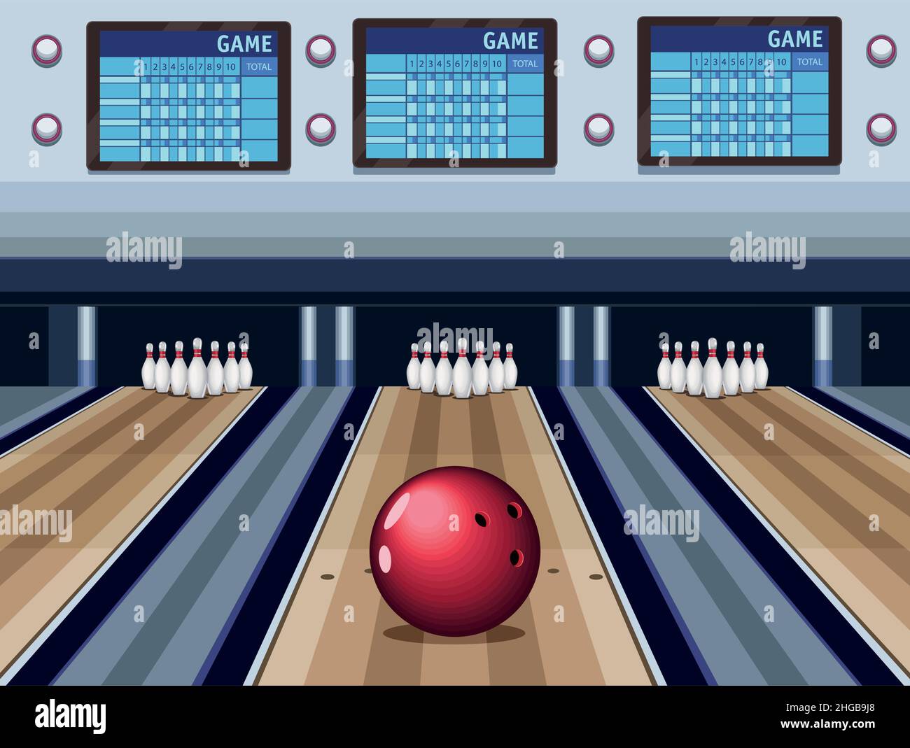 bowling sport scene Stock Vector Image & Art - Alamy