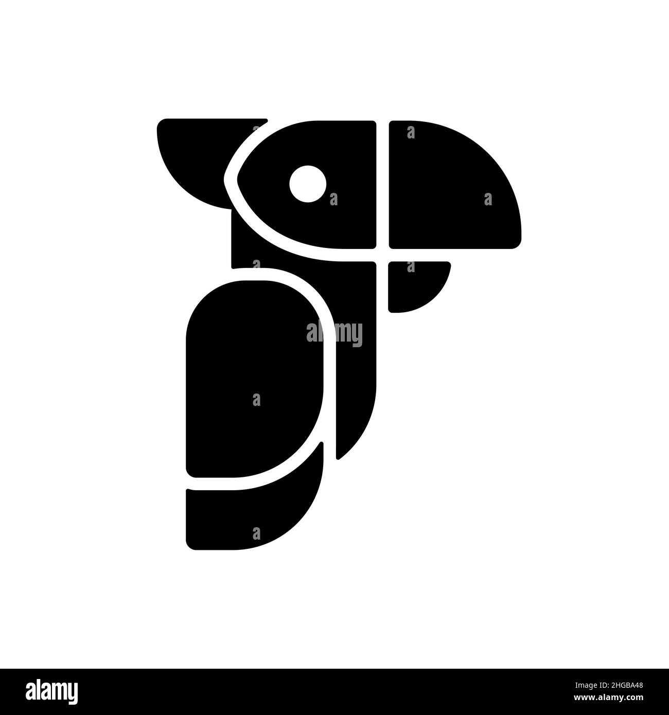 Parrot vector glyph icon tropical birds. Pet animal sign. Graph symbol ...