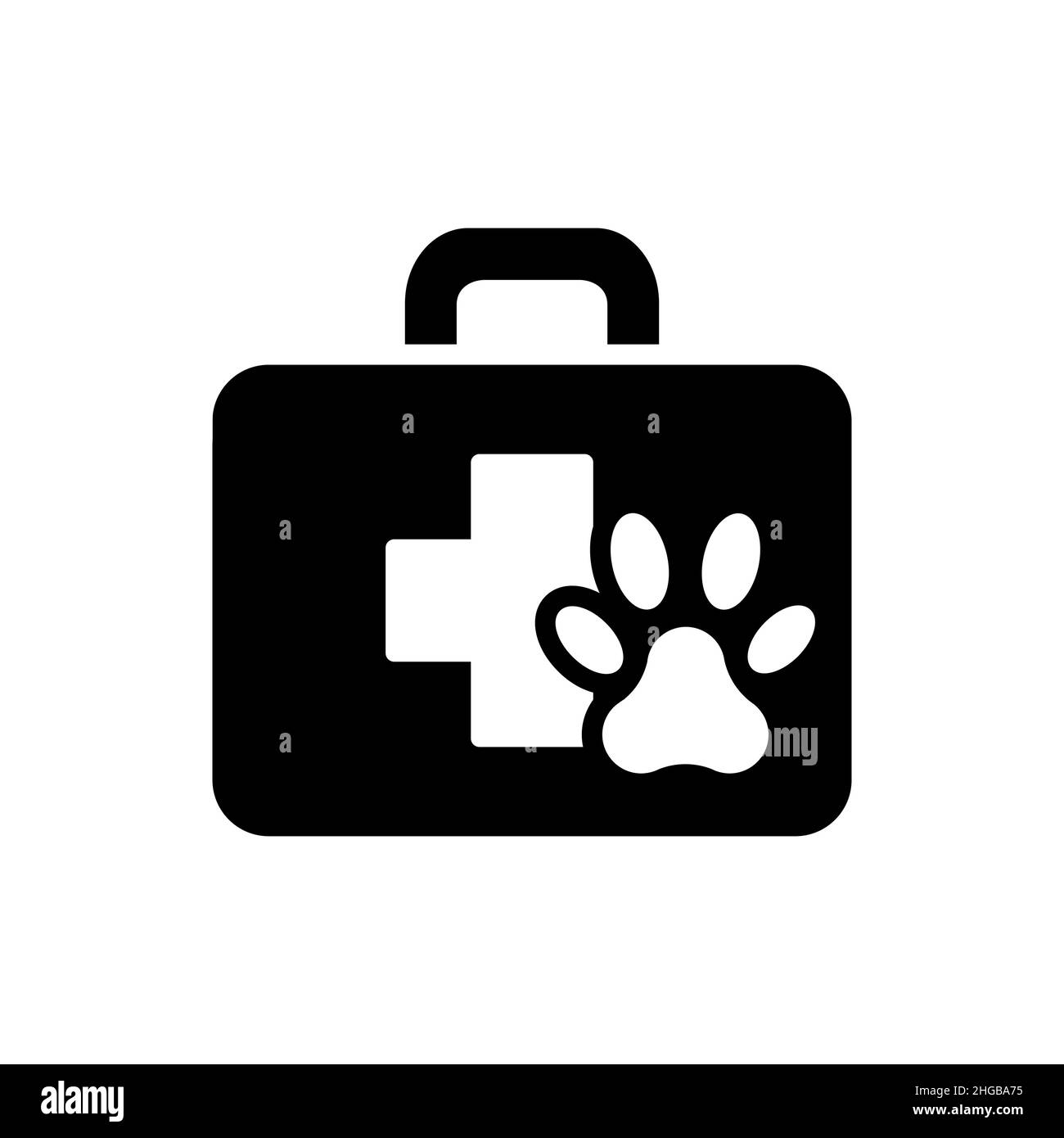 Pet first aid kit vector glyph icon. Clinic box. Graph symbol for pet ...