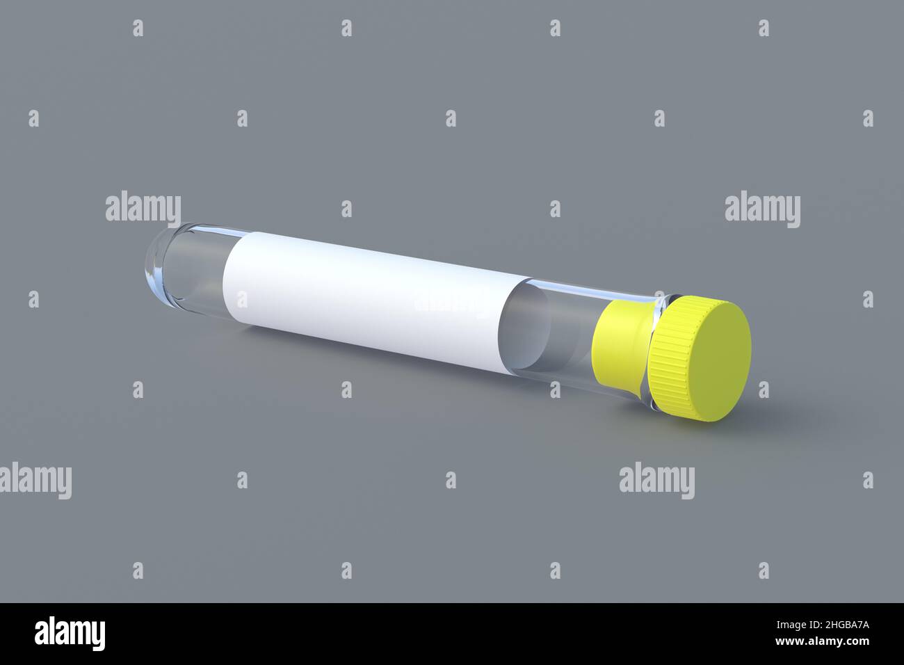 Empty test tube with cap and label. Scientific experiments. Development ...