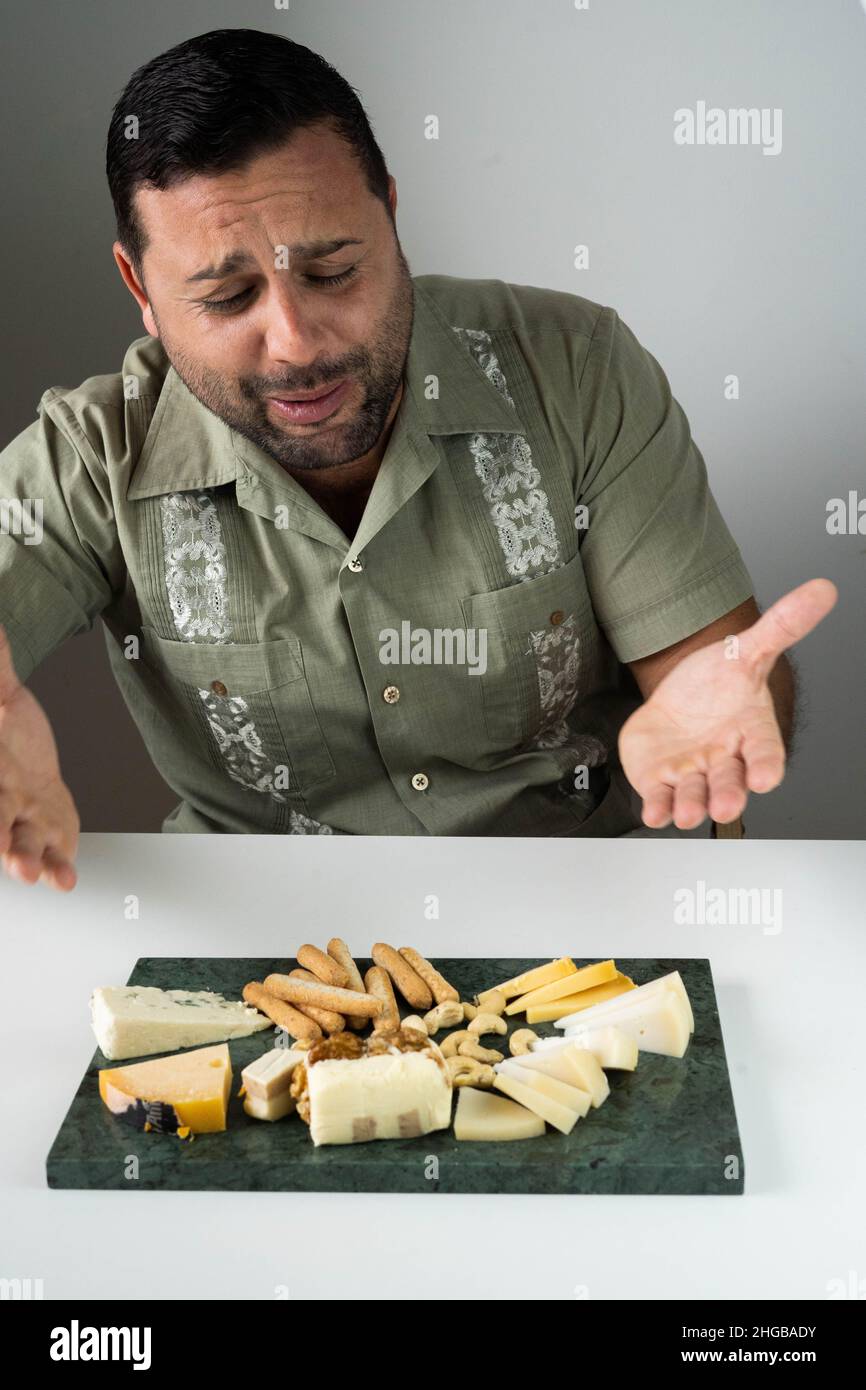 Man slice fresh milk product cheese hi-res stock photography and images ...