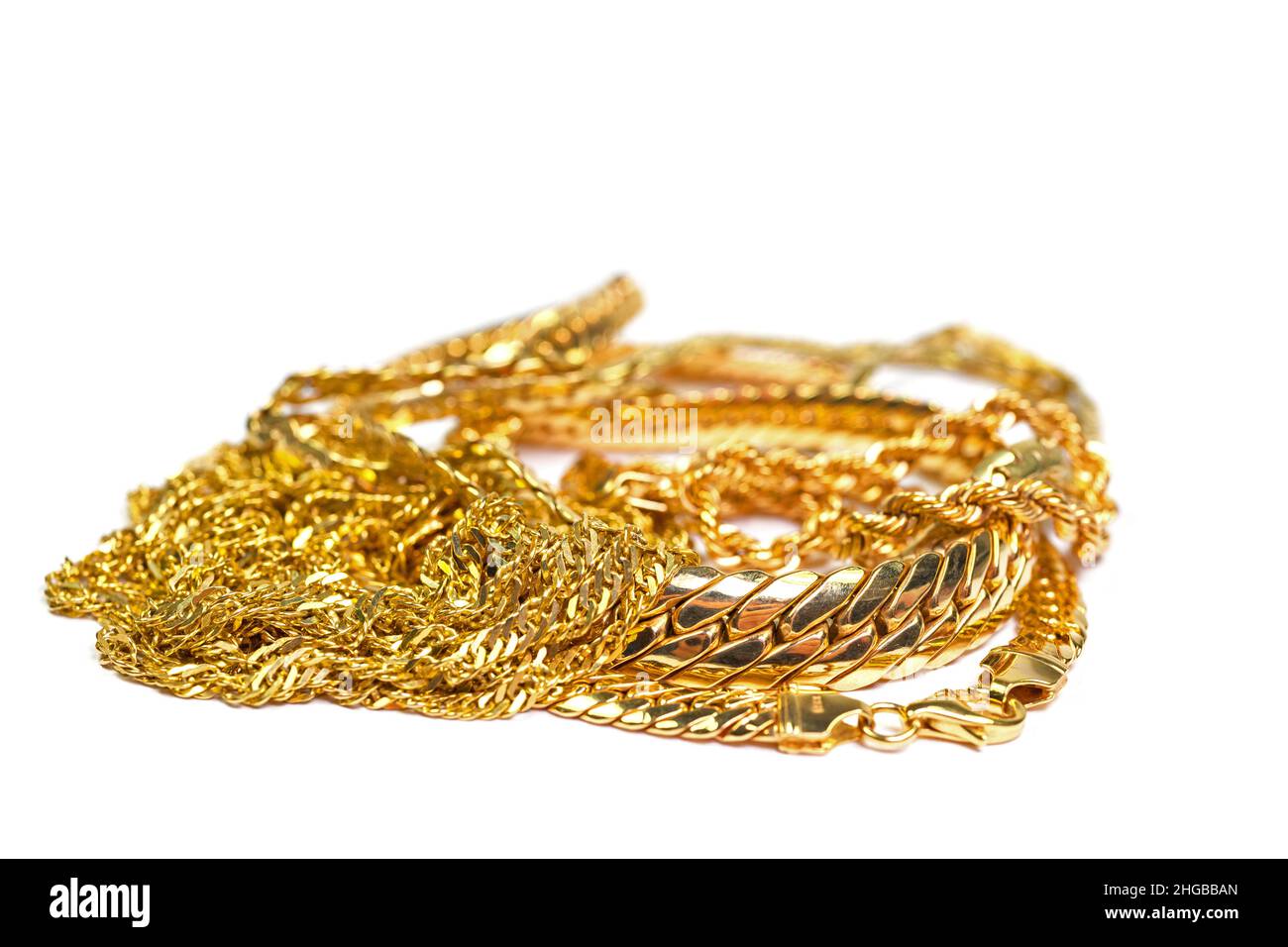 Gold chains Cut Out Stock Images & Pictures - Alamy