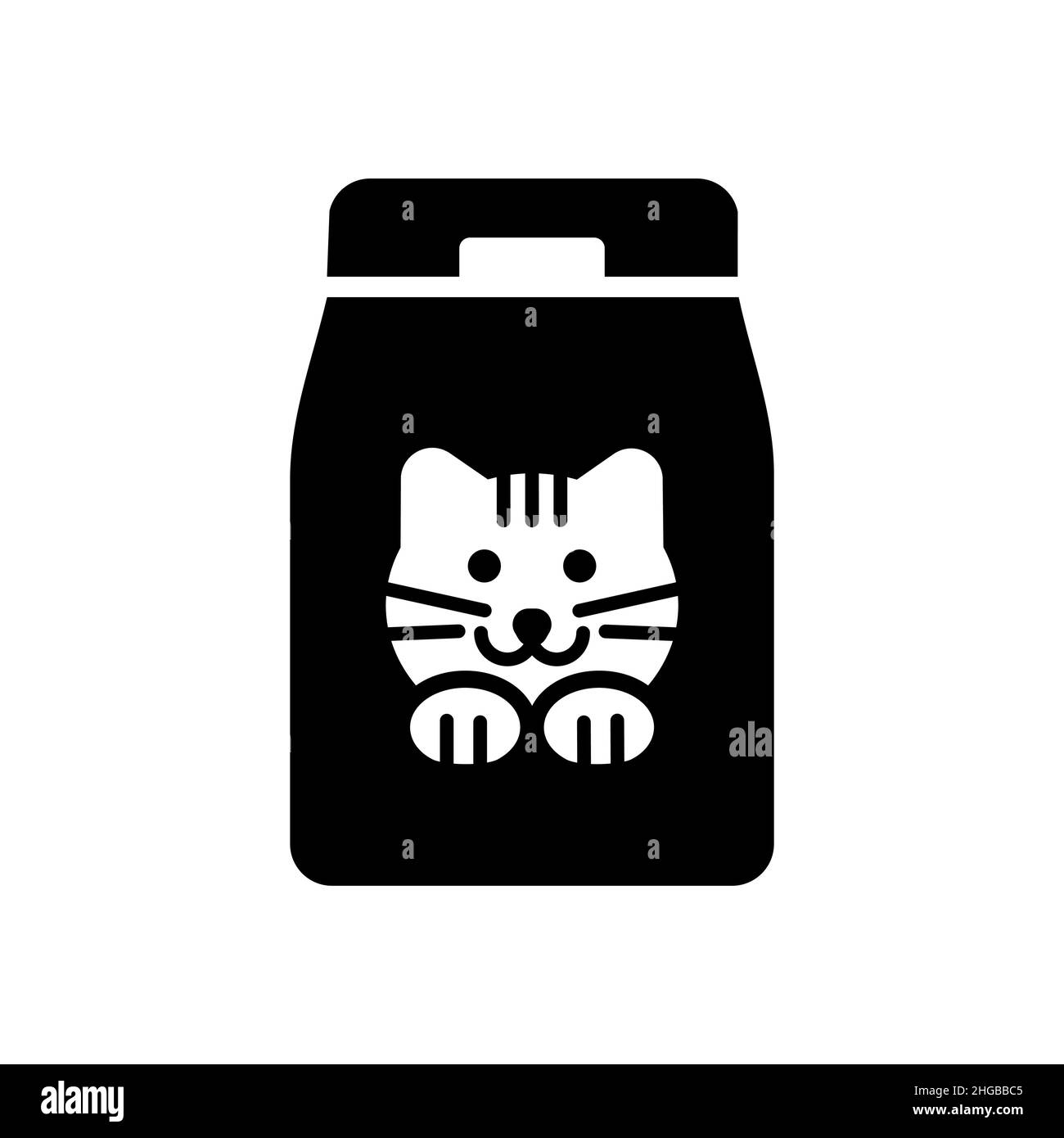 Cat food bag vector glyph icon. Pet animal sign. Graph symbol for pet ...