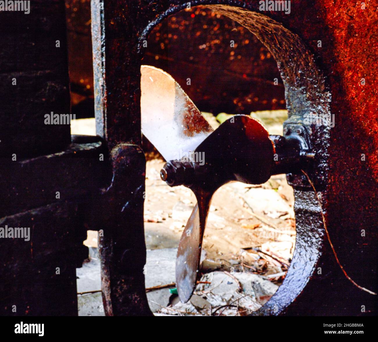 Close up found still-life of boat propeller Stock Photo - Alamy