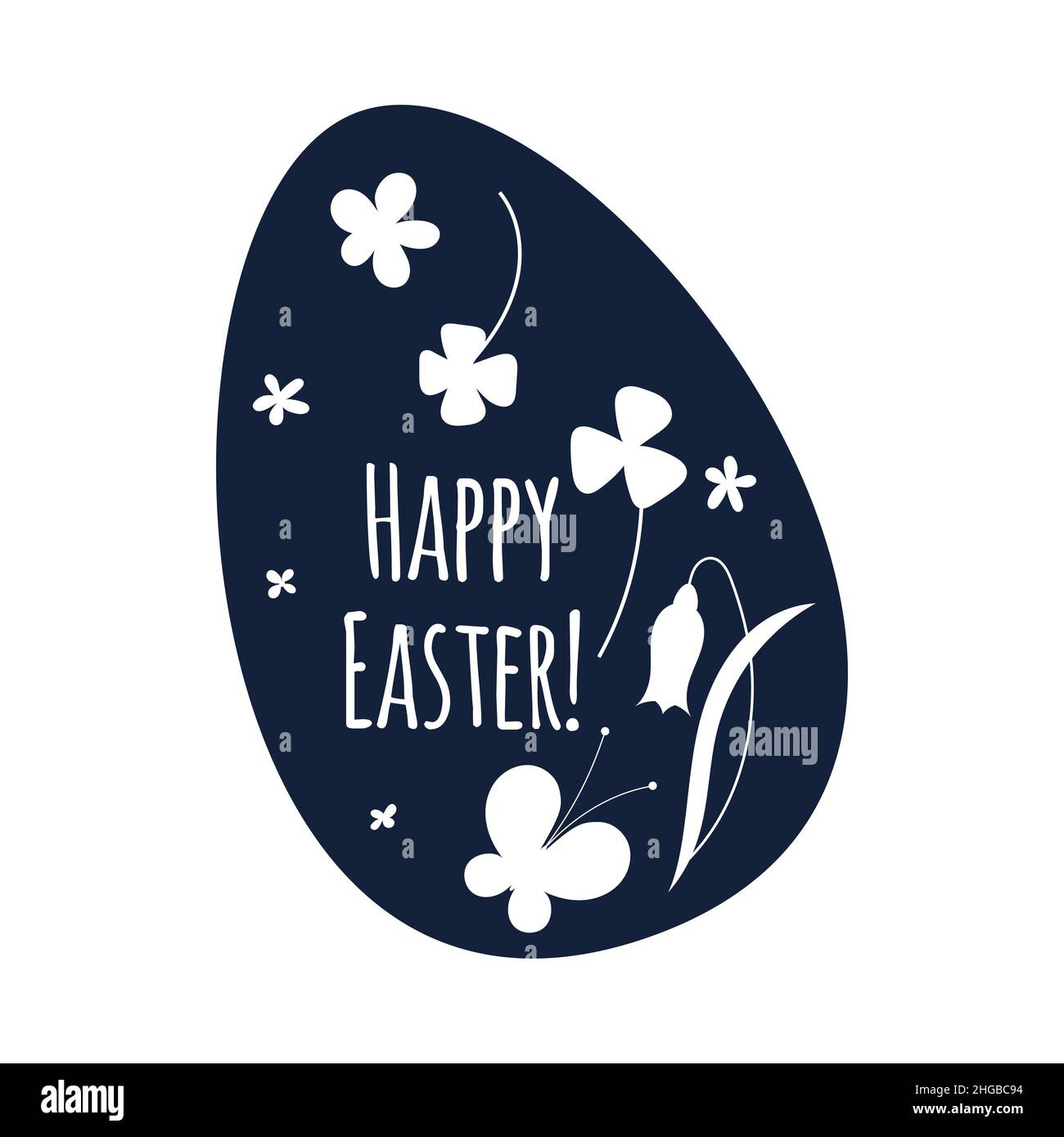 Egg and lettering isolated on white background. The symbol of the ...