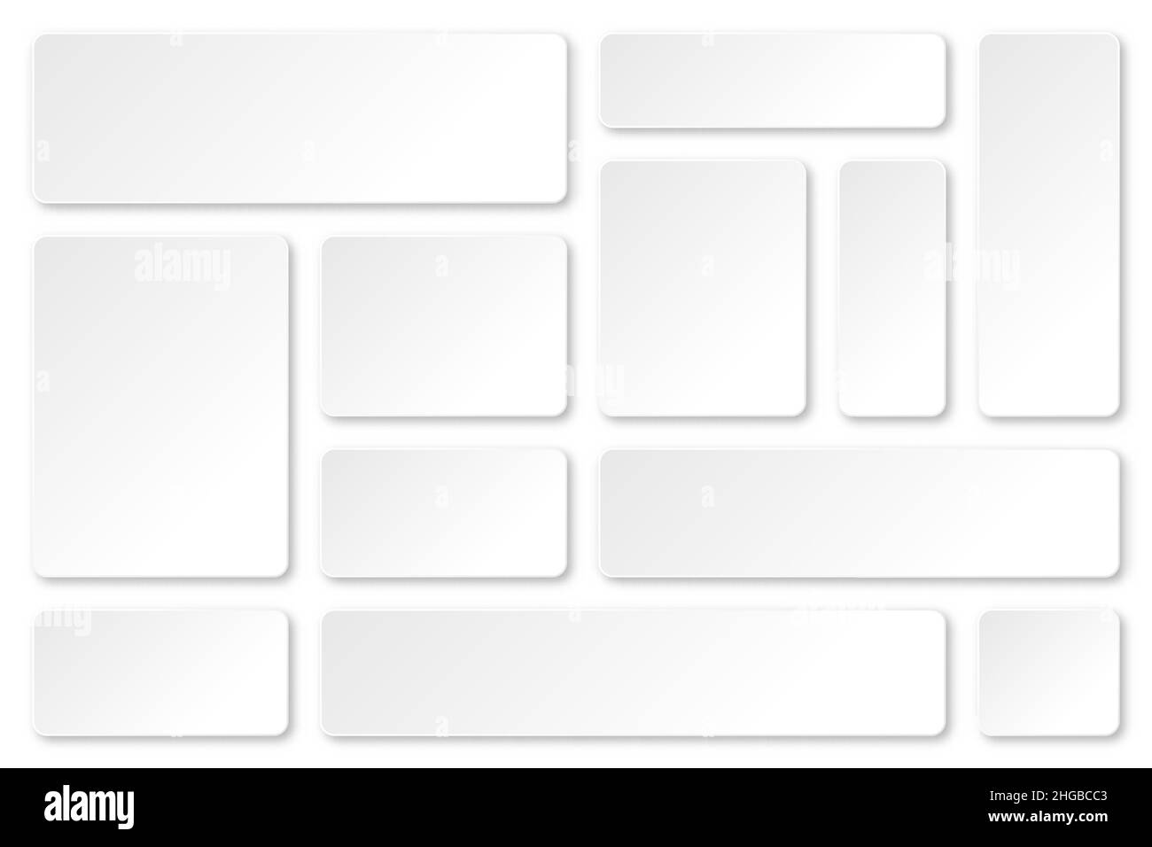 Set of blank paper banners with shadows isolated on white background ...