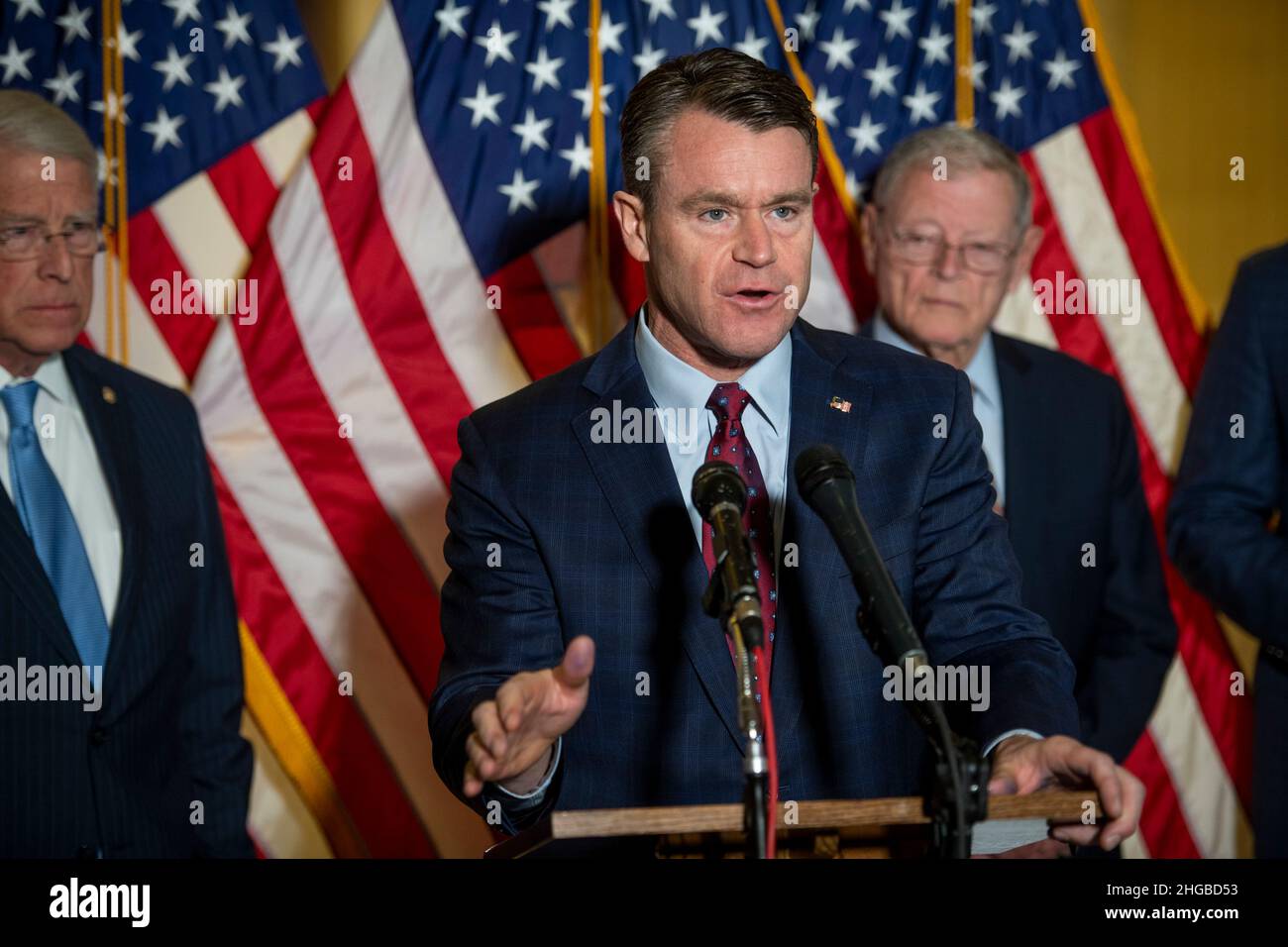 United States Senator Todd Young (Republican of Indiana) offers remarks ...