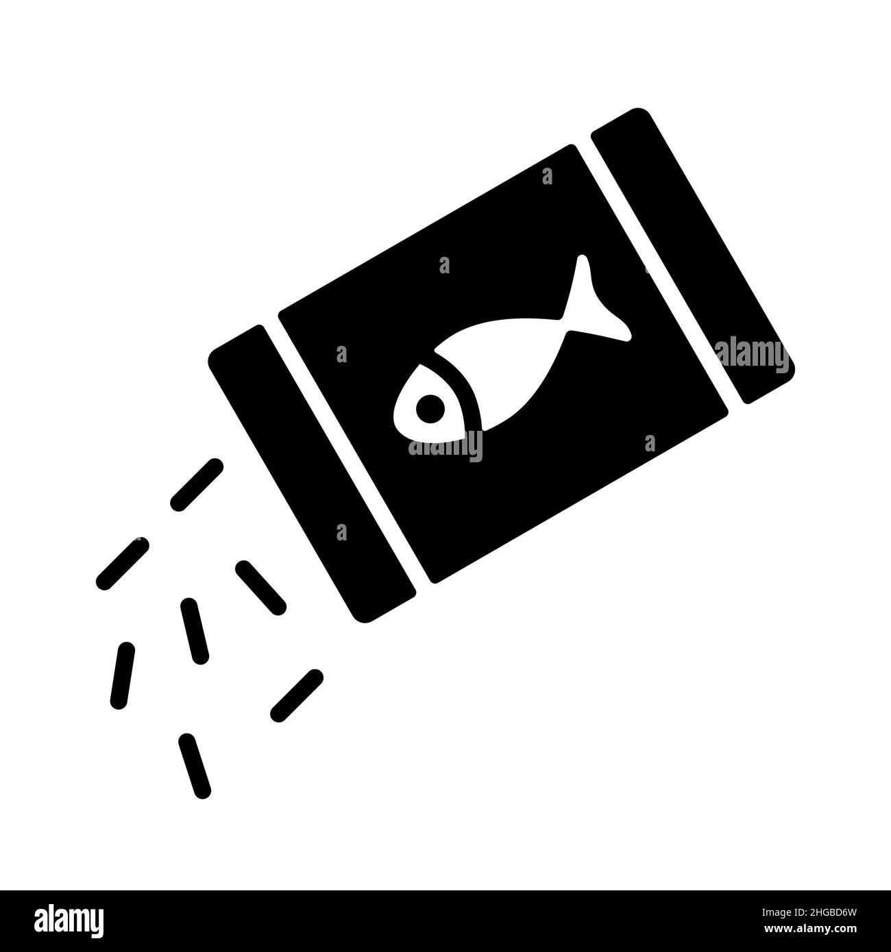 Pet fish feed vector glyph icon. Pet animal sign. Graph symbol for pet ...