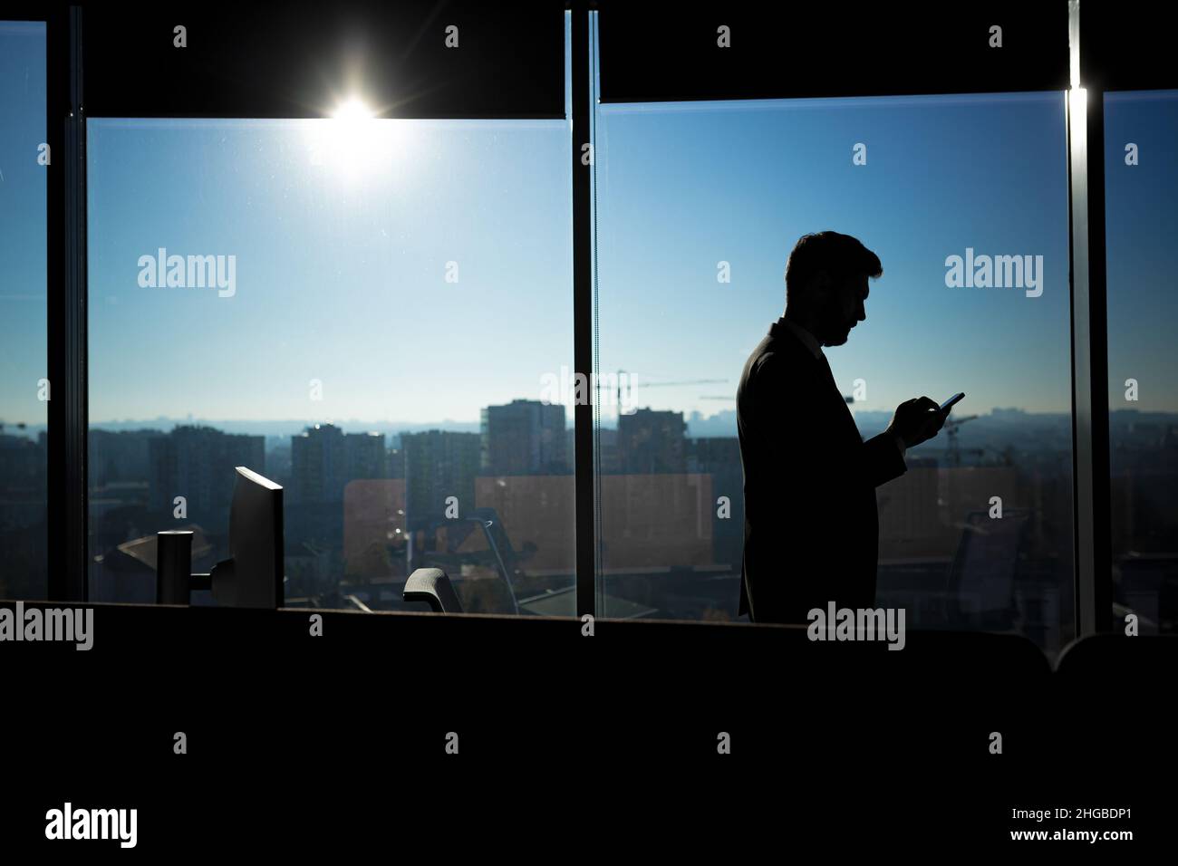 Mature man window silhouette hi-res stock photography and images - Alamy