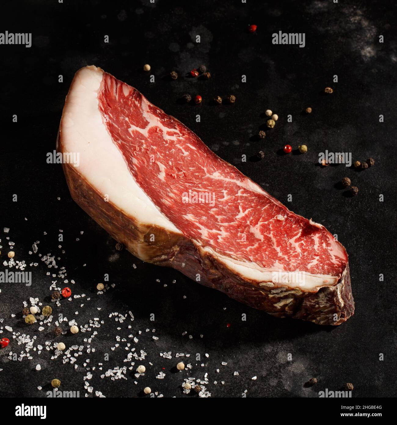 Raw steak of marbled beef Black Angus Stock Photo - Alamy