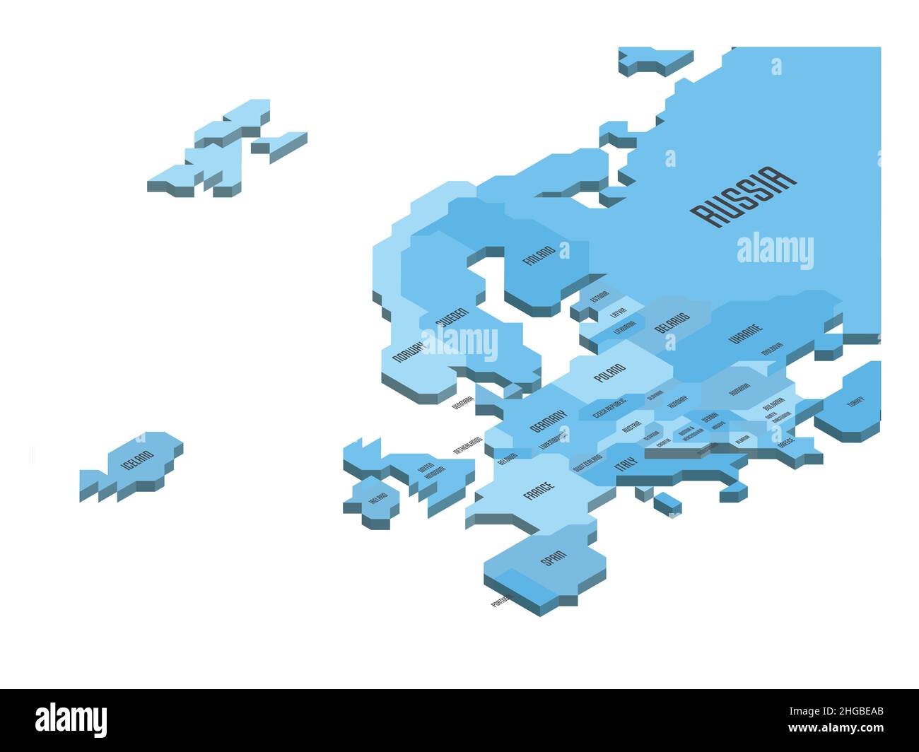 Isometric political map of Europe Stock Vector Image & Art - Alamy