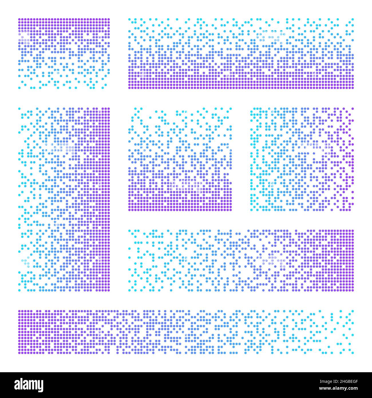 Pixel disintegration, decay effect. Various rectangular elements made ...