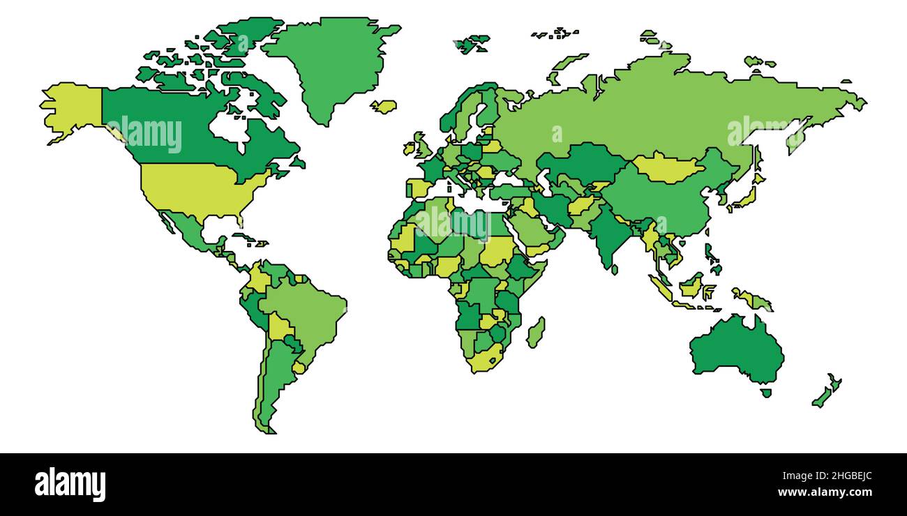 Simplified smooth border World map Stock Vector Image & Art - Alamy