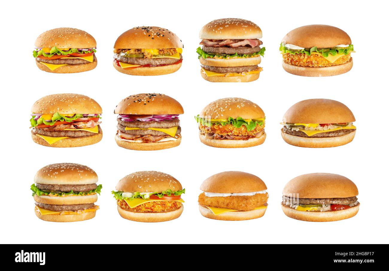 Burger sandwich collage food hi-res stock photography and images - Alamy
