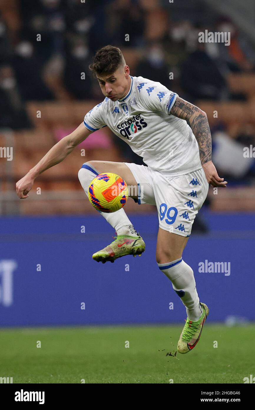 Milan, Italy. 19th Jan, 2022. Andrea Pinamonti (Empoli FC) in action ...