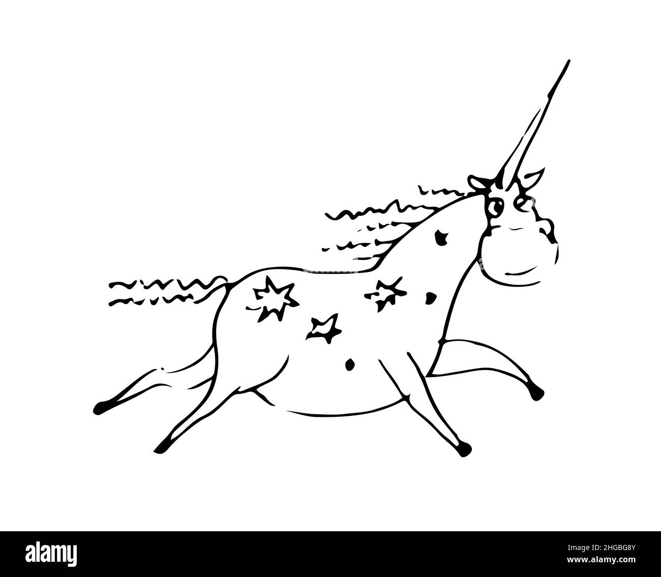 Unicorn outline hi-res stock photography and images - Alamy