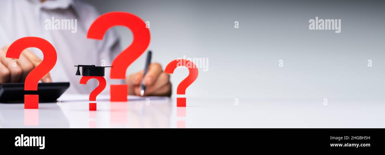 Confused Student Question. Education Questions In Classroom Stock Photo ...