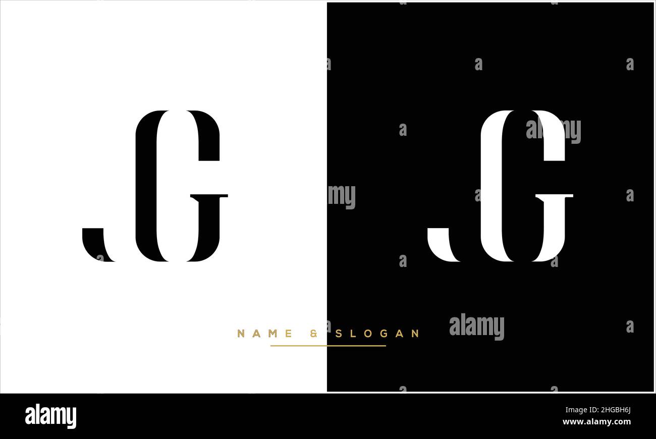 Jg real estate initials logo hi-res stock photography and images - Alamy