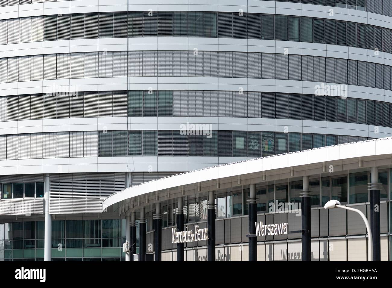 Warsaw, Poland - June 15, 2021: Glass building in the capital of Poland ...