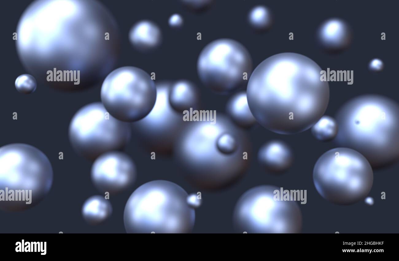 Abstract blurred background with blue spheres. 3D illustration Stock ...