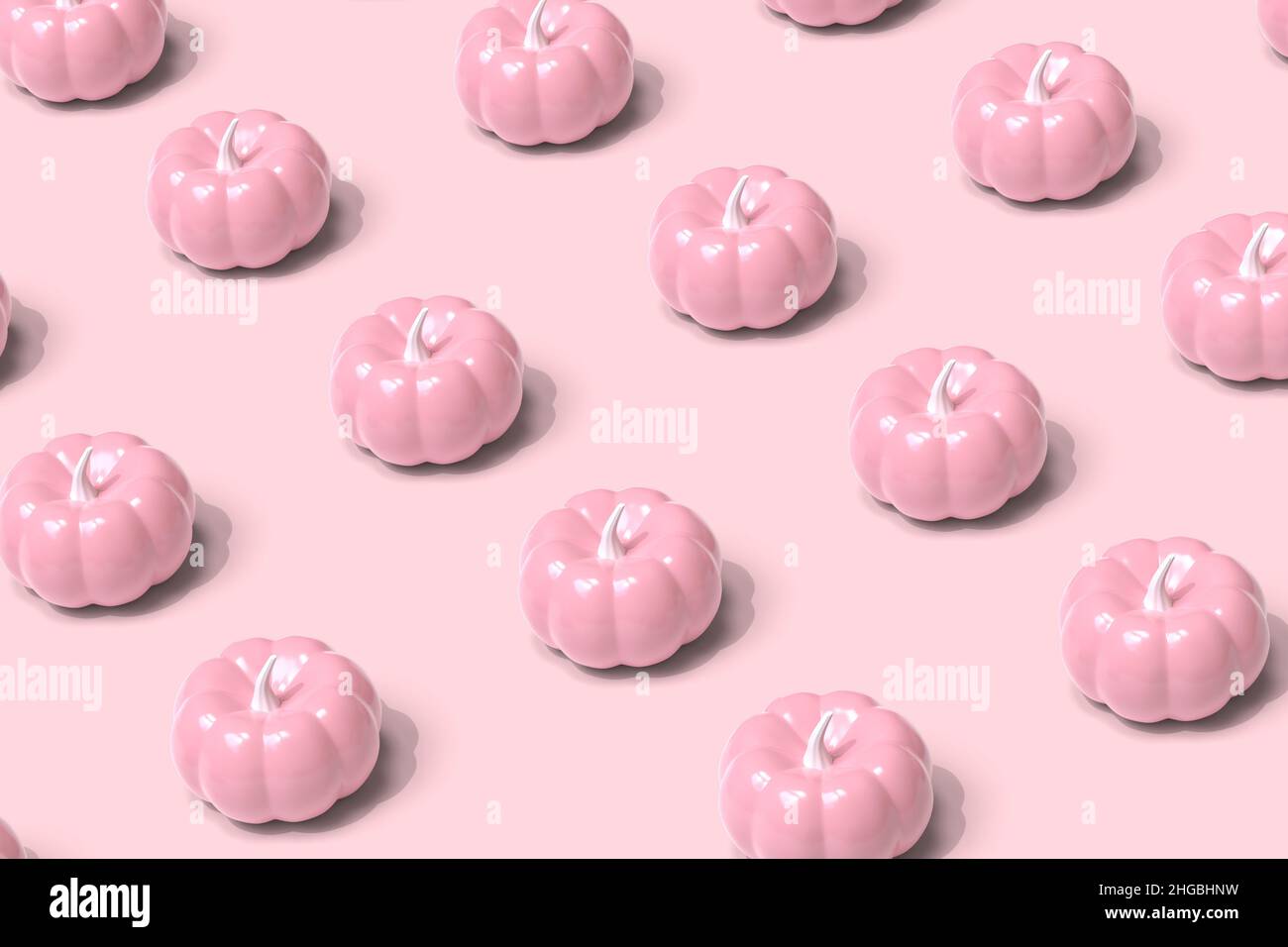 Cute pink pumpkins pattern background. 3D illustration Stock Photo - Alamy