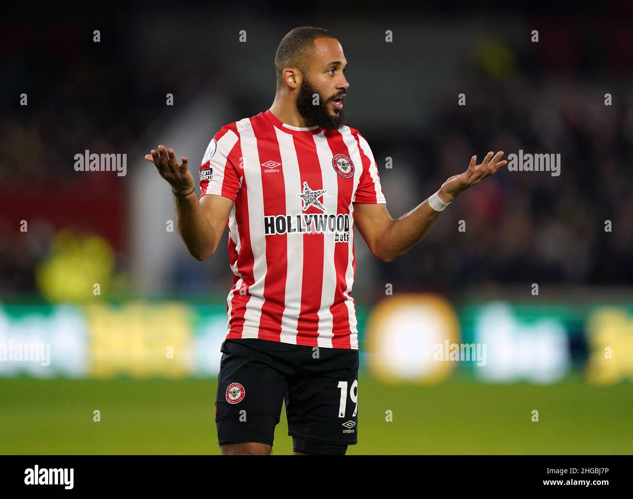 Brentford's Bryan Mbeumo during the Premier League match at the ...