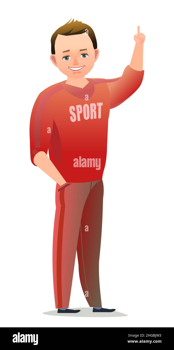 Little boy in tracksuit. Guy got ready for sports activities. Cheerful ...