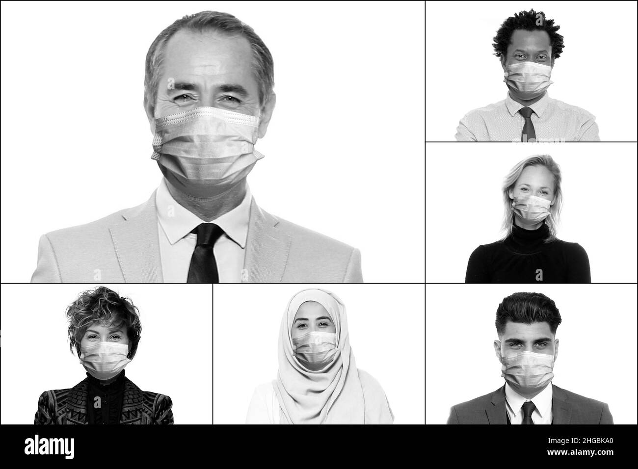 Beautiful people wearing a mouth mask Stock Photo - Alamy