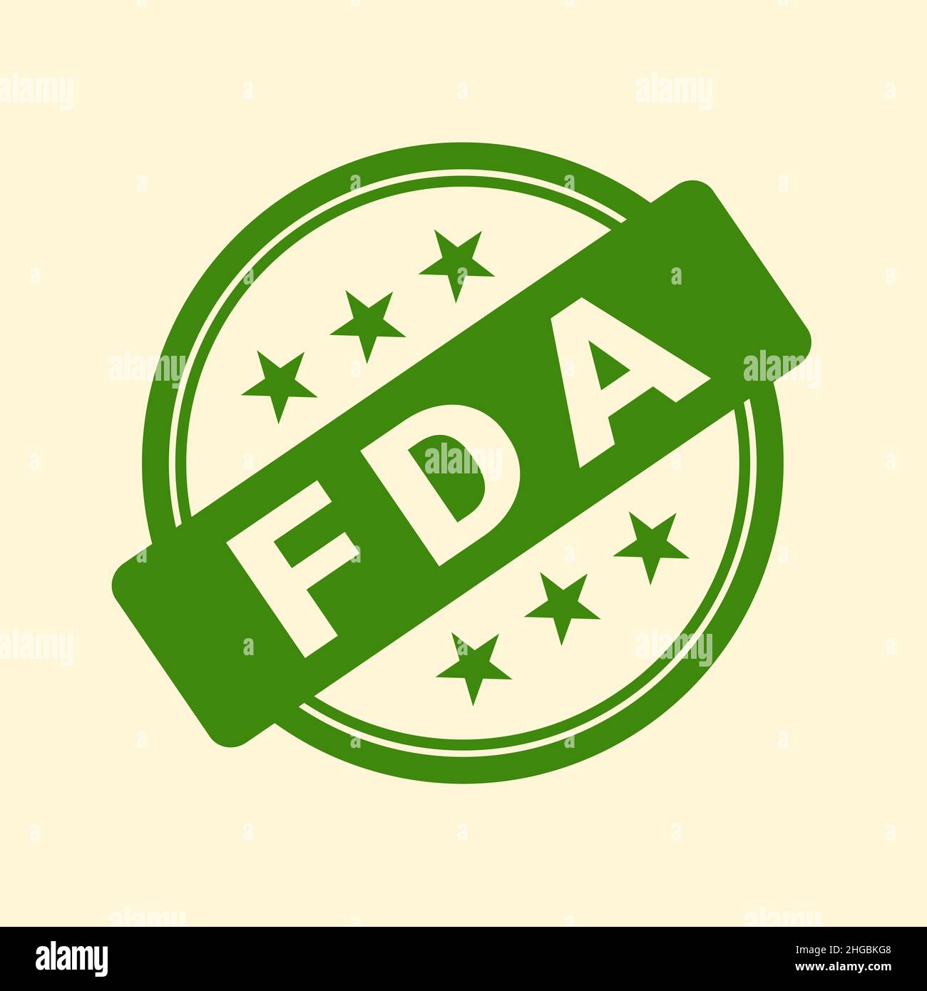 Green FDA rubber stamp - food and drug administration and positive approval, confirmation and ...