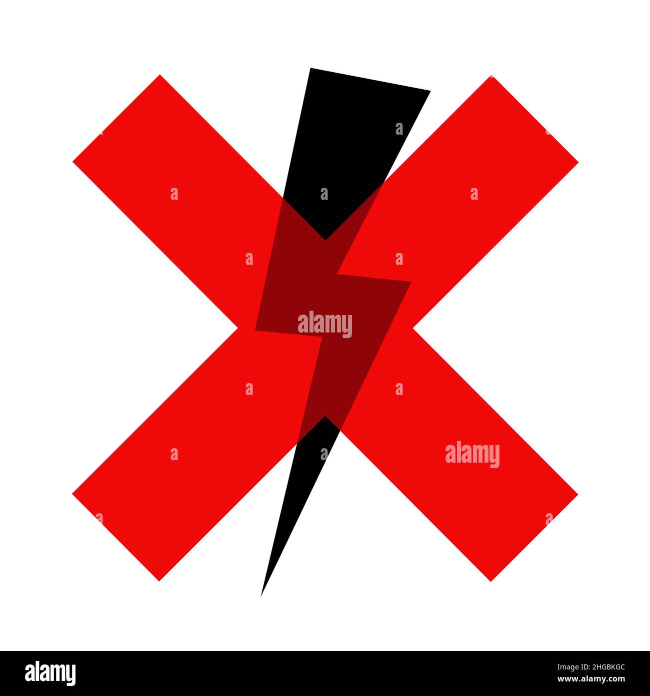 Electricity lightning bolt and thunderbolt is crossed out as metaphor ...