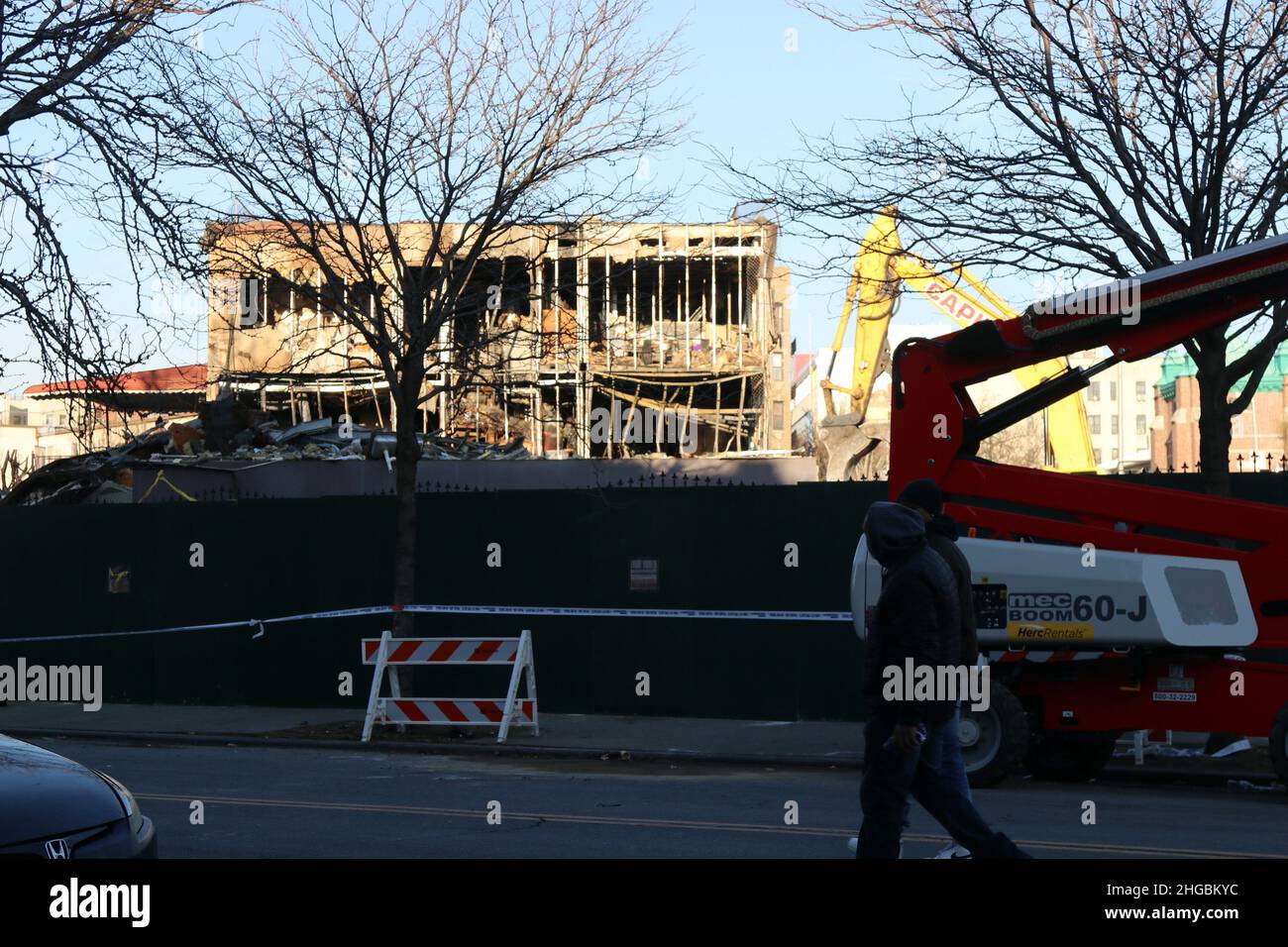 Bronx Fire: Demolition of Homes, New York, NY USA Stock Photo - Alamy