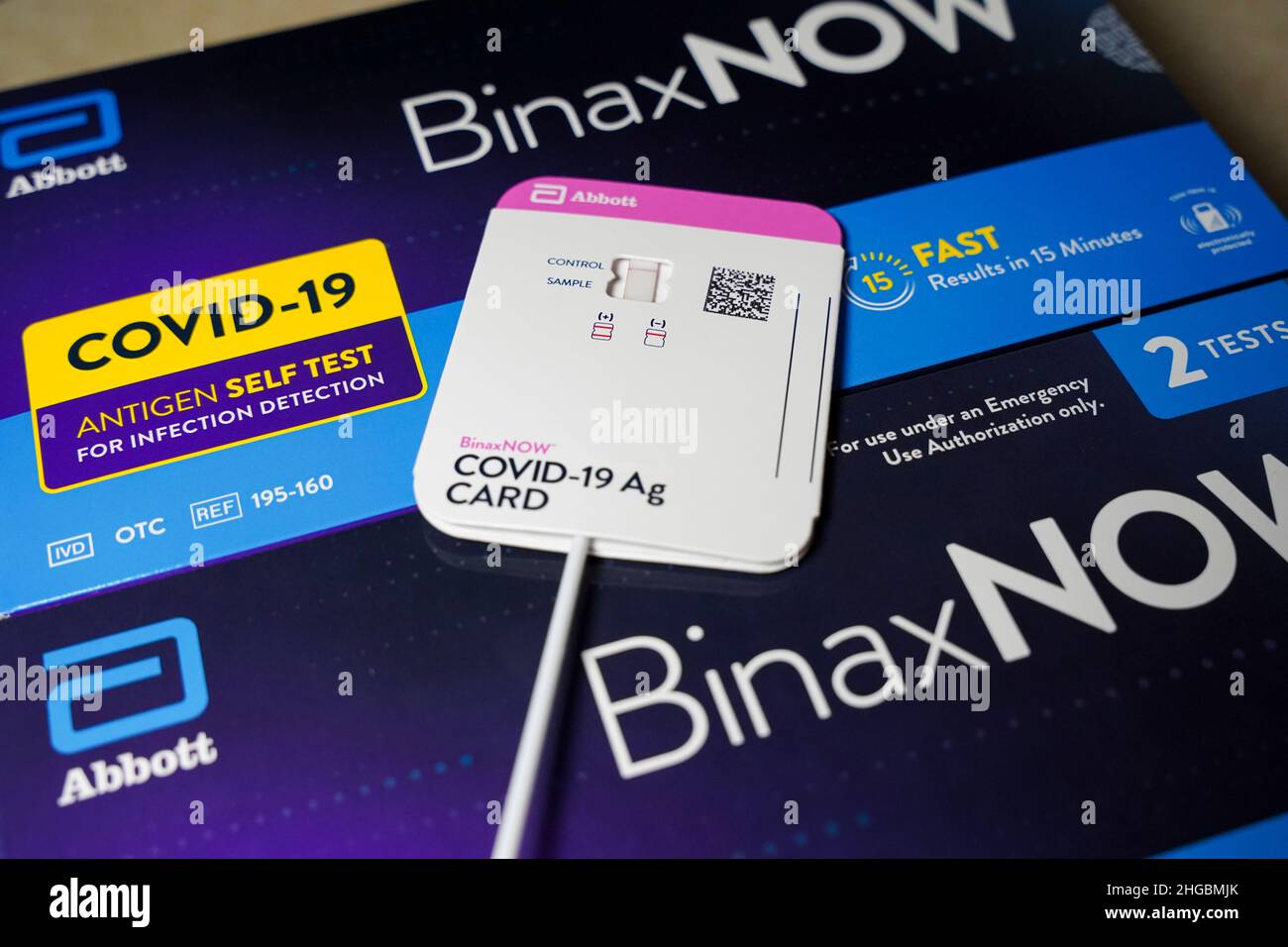 January 19 2022: BinaxNOW COVID-19 antigen self test kits from Abbott ...