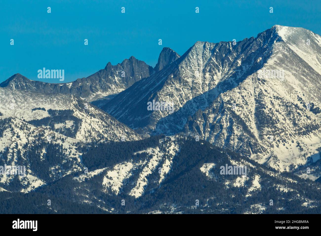 wilsall peak in the crazy mountains in winter near wilsall, montana ...