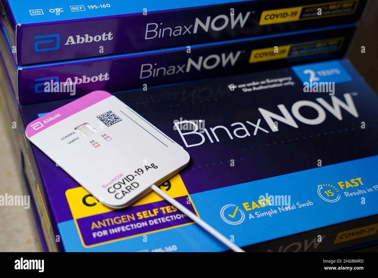 January 19 2022: BinaxNOW COVID-19 antigen self test kits from Abbott ...