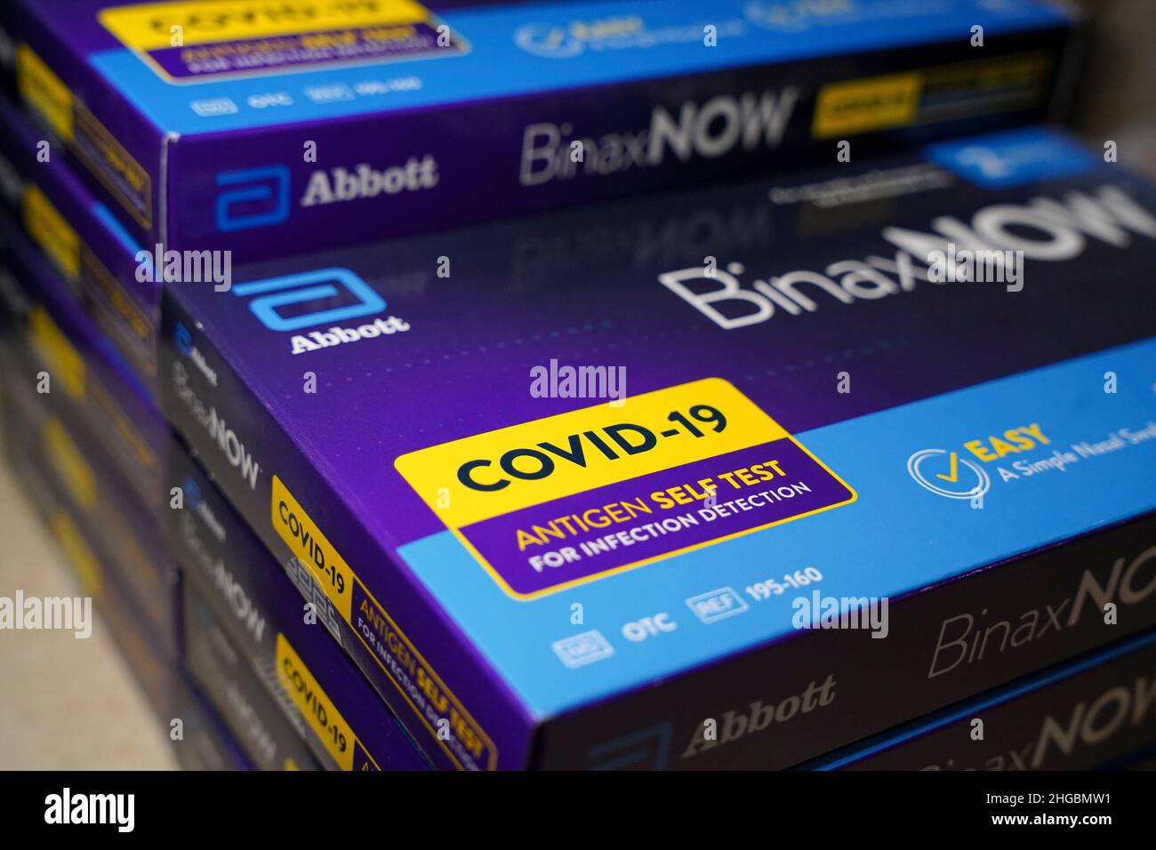 January 19 2022: BinaxNOW COVID-19 antigen self test kits from Abbott ...
