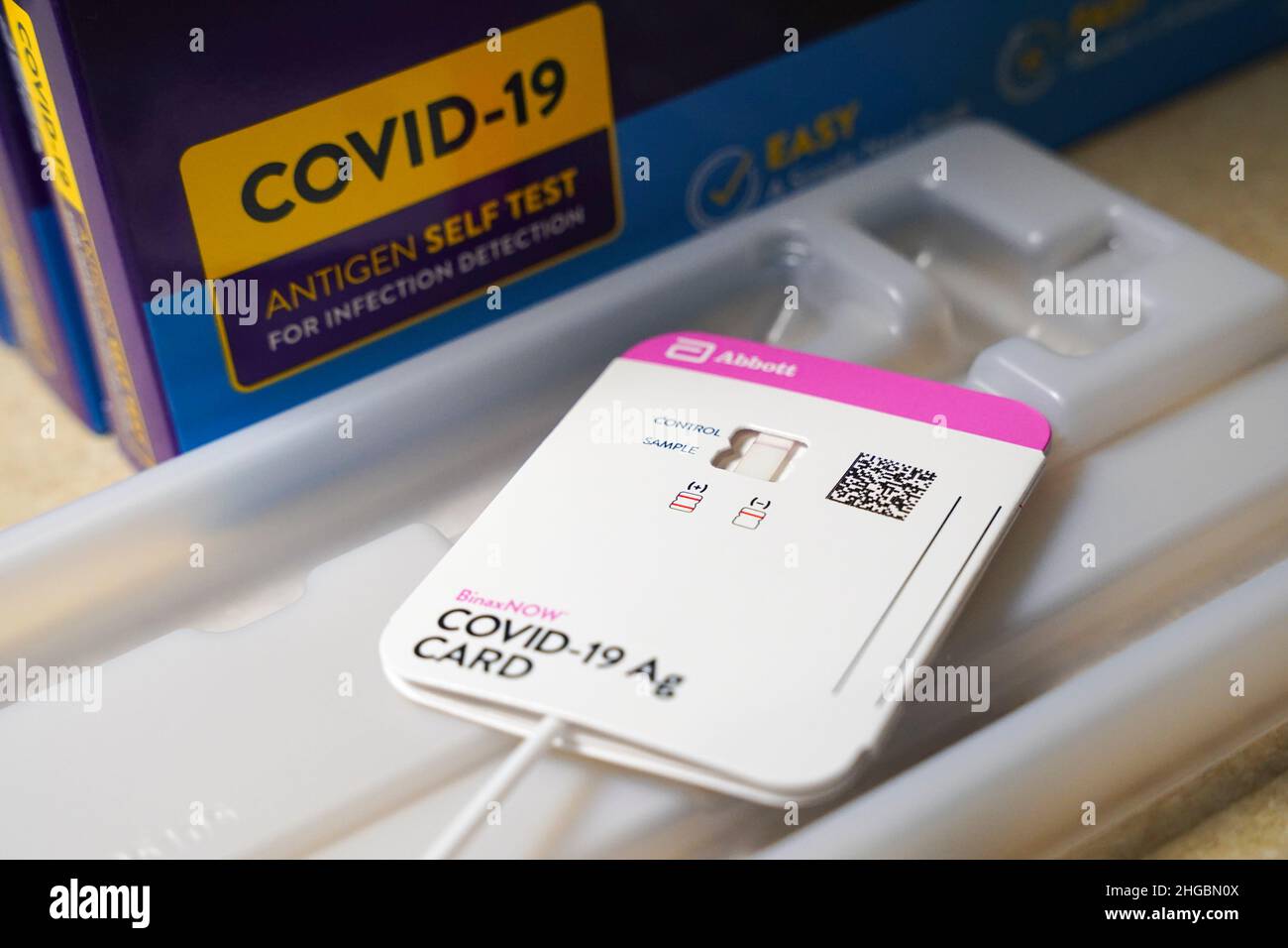 January 19 2022: BinaxNOW COVID-19 antigen self test kits from Abbott ...
