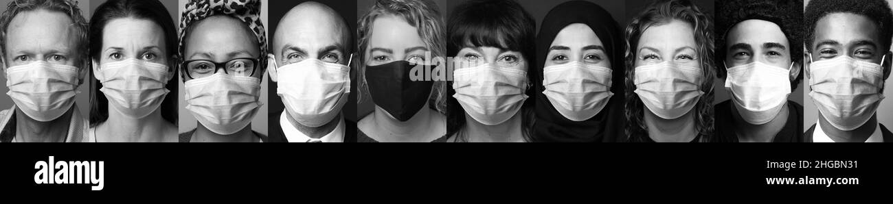 Beautiful people wearing a mouth mask Stock Photo - Alamy