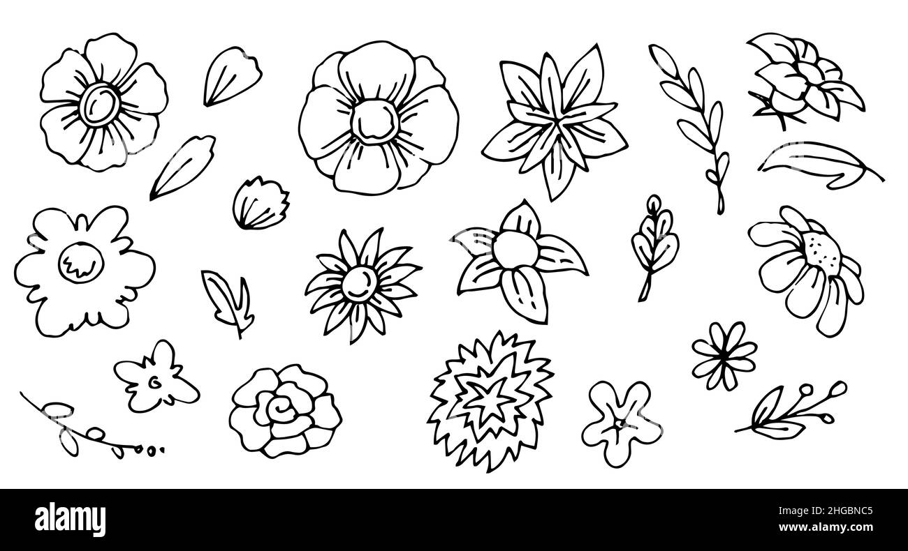 Big collection retro cartoon Black and White Stock Photos & Images - Alamy