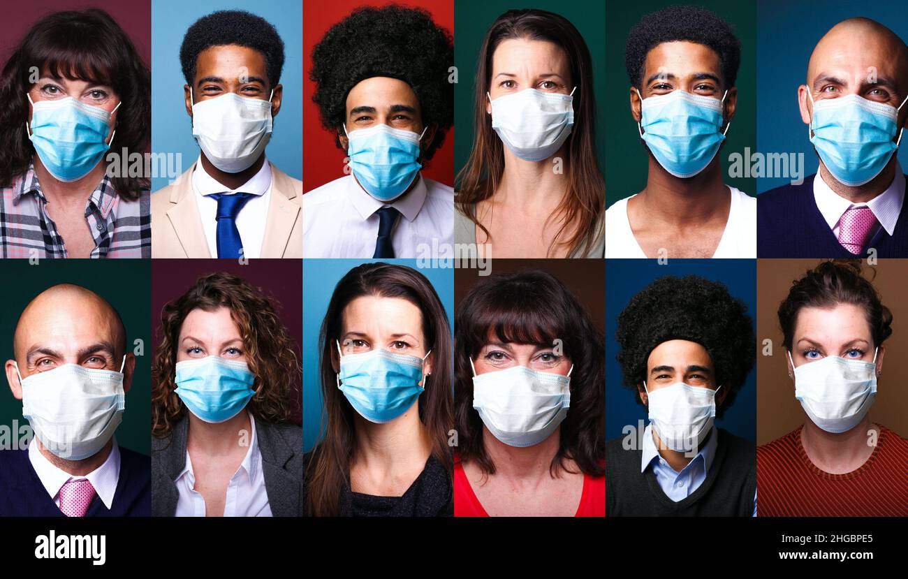 Beautiful people wearing a mouth mask Stock Photo - Alamy