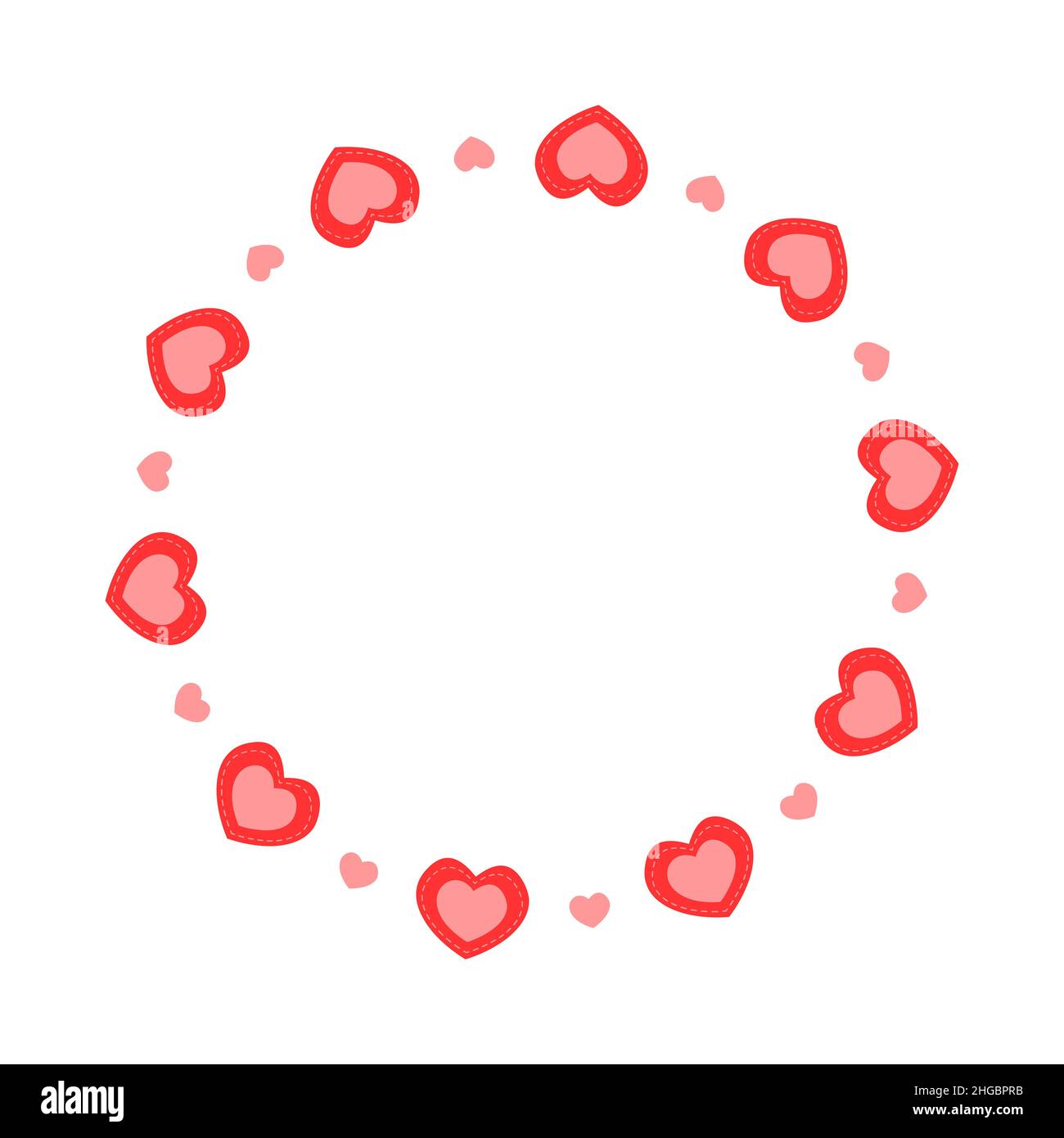 Circle frame with hearts. Template for Valentine day invitation card ...