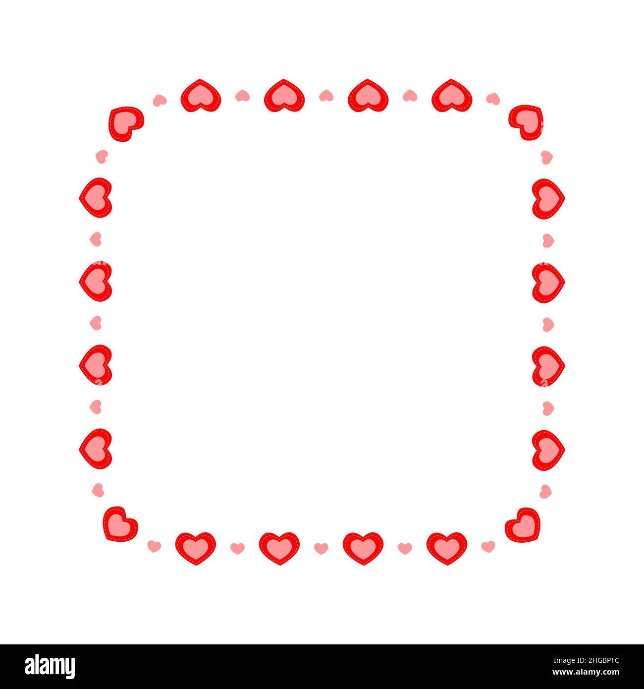 Pink square love hearts heart frame border Cut Out Stock Images ...