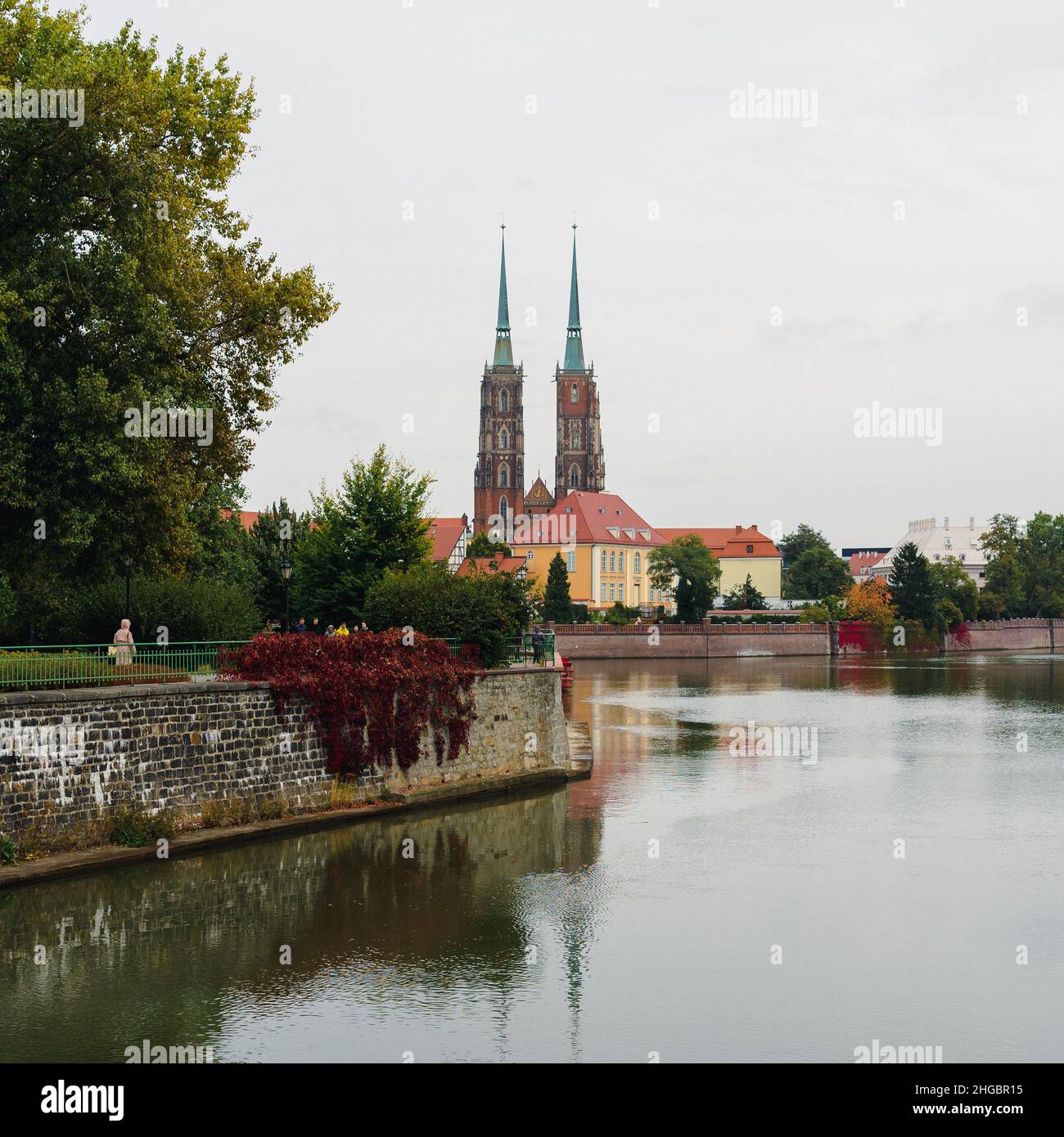 The view of the oldest part of the city of Wroclaw - Cathedral Island ...