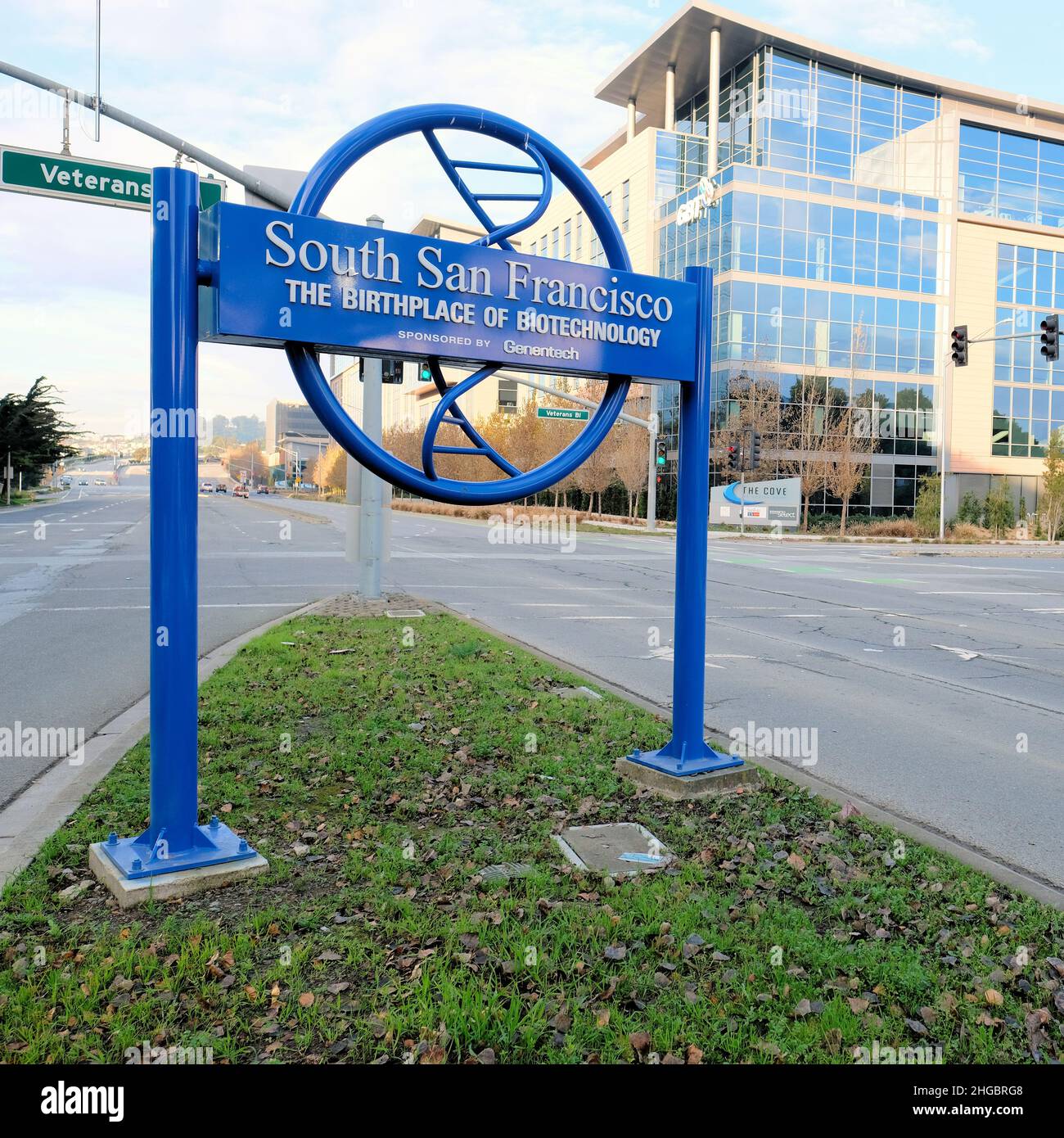 The Birthplace of Biotechnology sign at entrance to South San Francisco ...