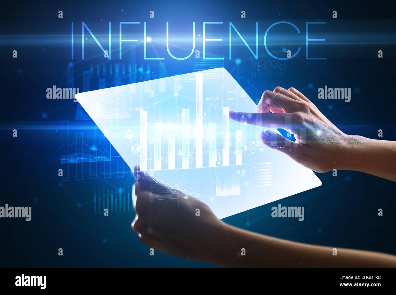 Hand holding futuristic, business concept Stock Photo - Alamy