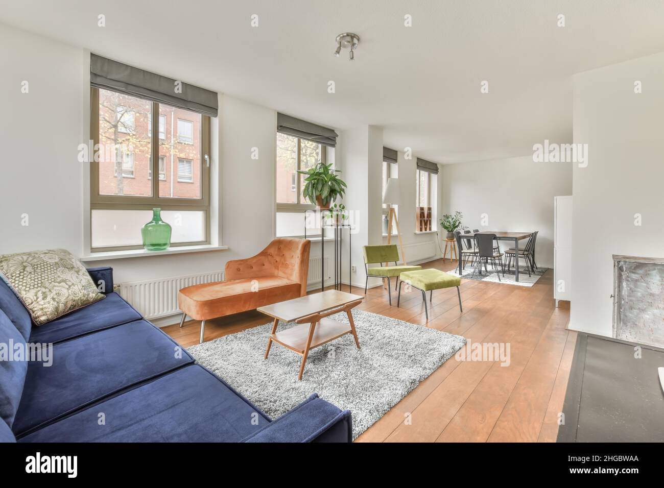 Interior design of small clean living room Stock Photo - Alamy