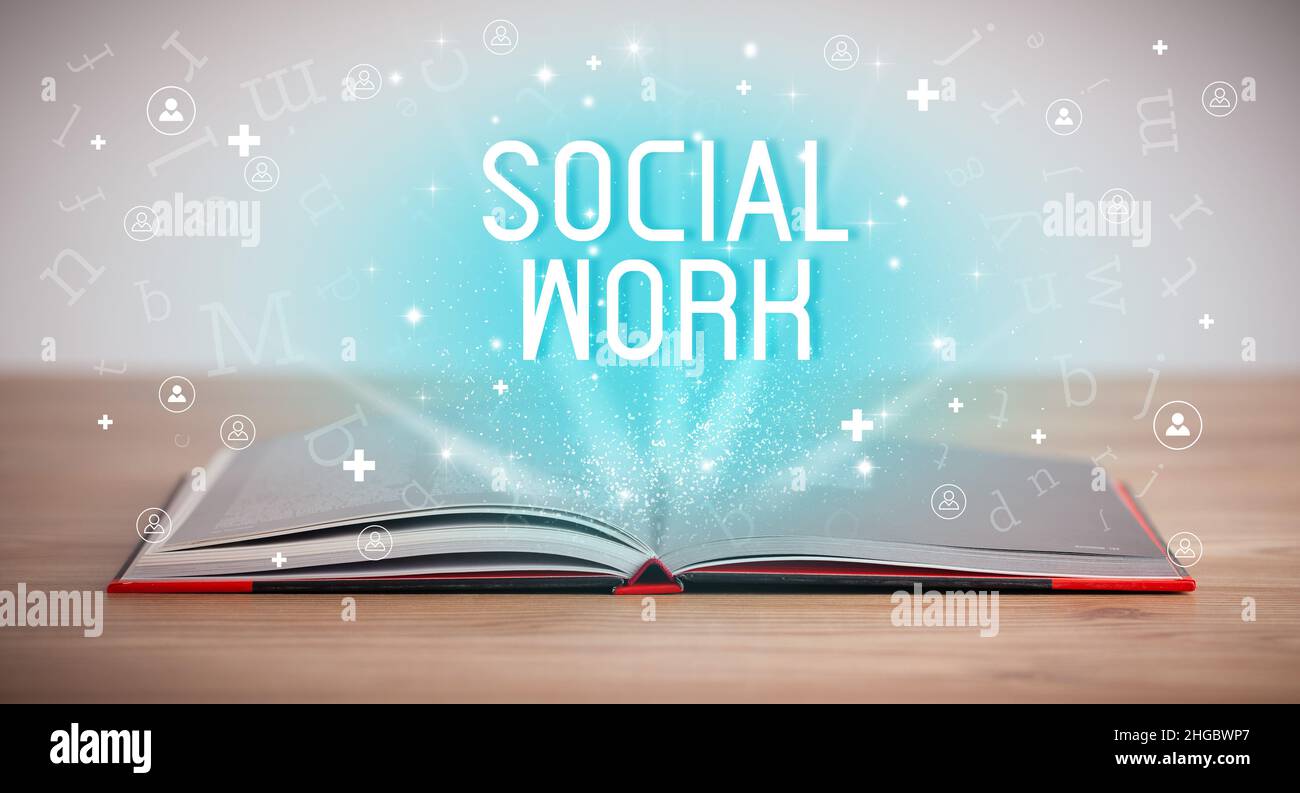 open book, social networking concept Stock Photo - Alamy